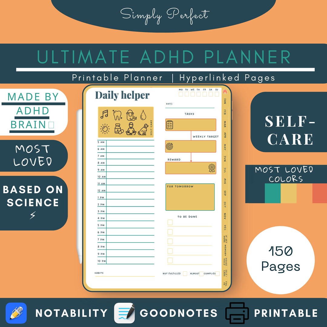 ADHD Digital Planner (made by an Adhder) for Ipad, Tablet + Printable ...