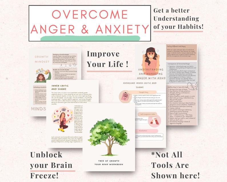 Tree of Growth Workbook - A Personalized ADHD Journal for Emotional ...