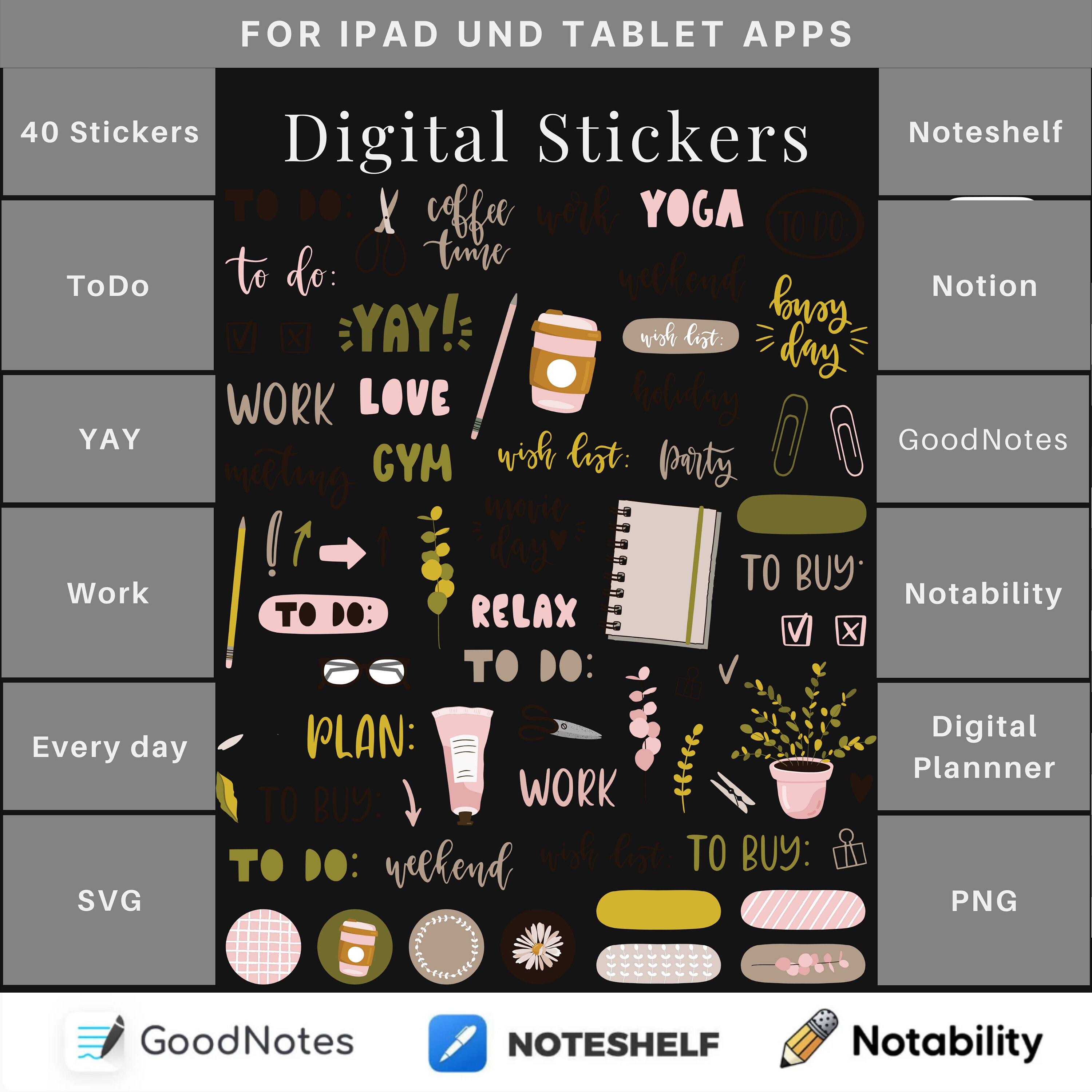 Printable ADHD Digital Planner, Life Planner, ADHD Planner Adult, ADHD ...