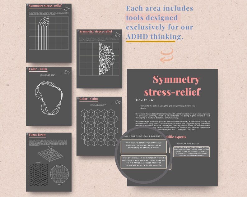 ADHD Digital Planner - Dark Edition Printable Day Planner With Block ...