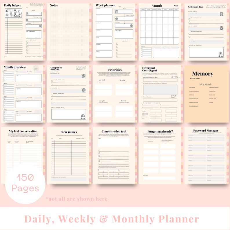 ADHD Growth Mindset Planner, Adhd Goodnotes Planner, Adhd Adult Planner ...