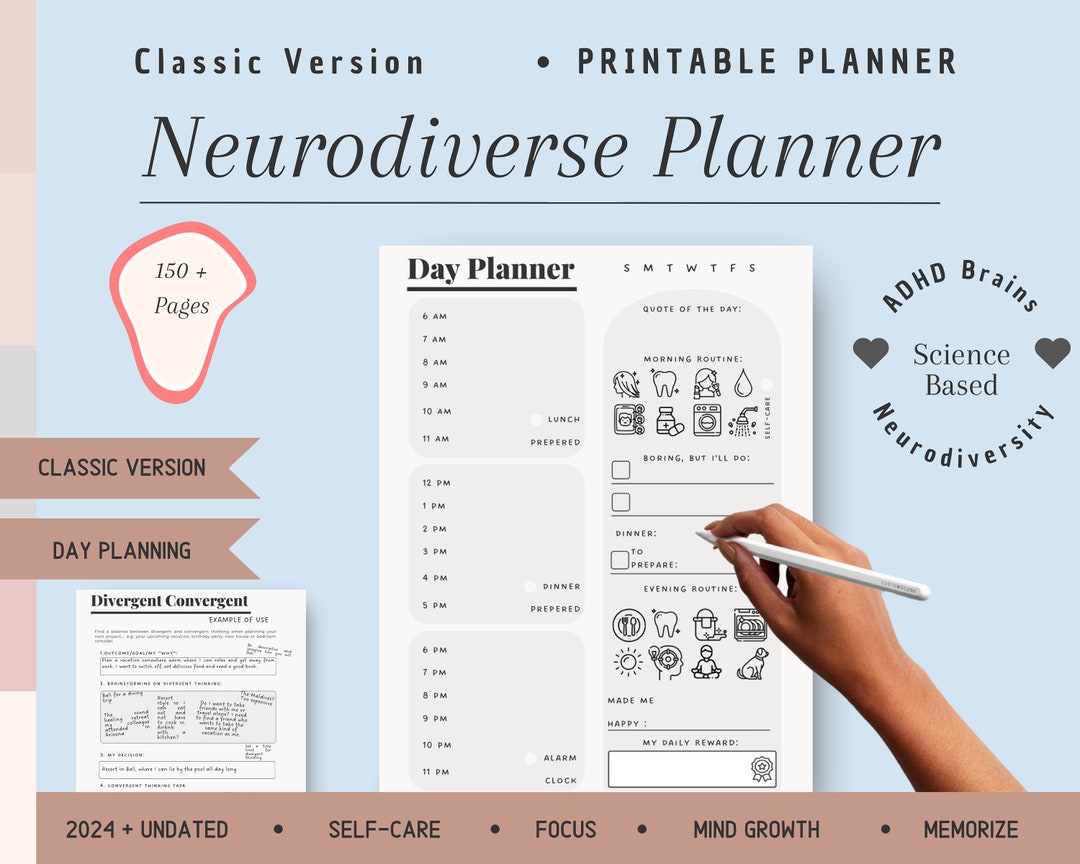 Neurodiverse Planner - Printable Only Version, Classic ADHD Journal for ...
