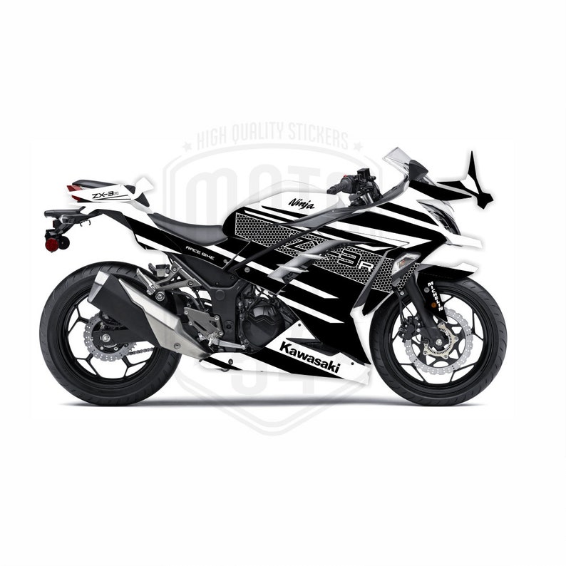 Kawasaki Ninja 300 2013-2017 ZX-3R Theme Graphic Decal Wrap Sticker Set ...