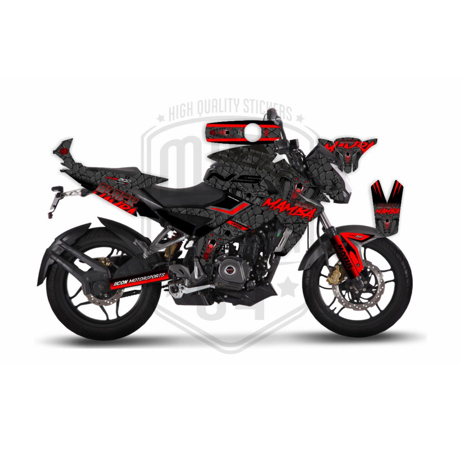 Bajaj Pulsar NS200 Black Mamba Theme Graphic Kit Decal Wrap Set - Etsy