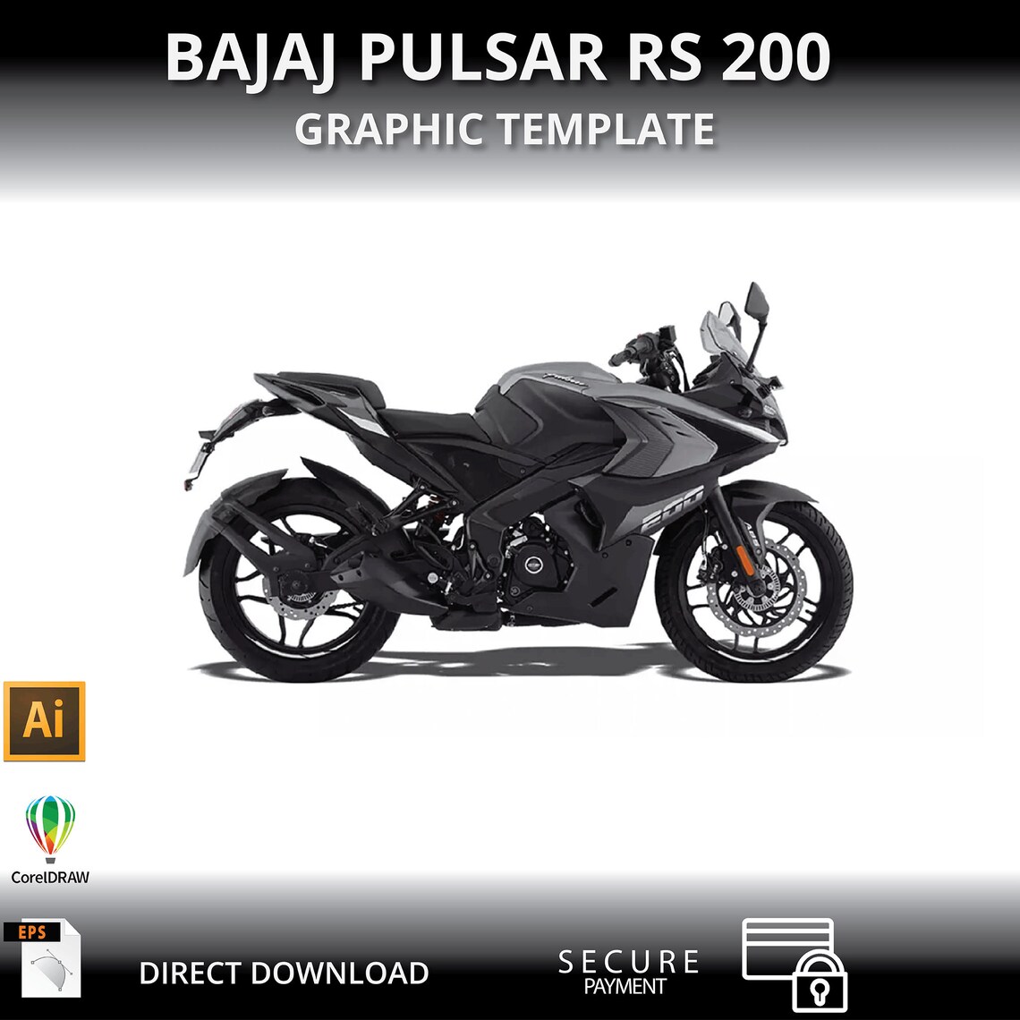 Bajaj Pulsar Motorcycle 1:1 Vector Graphic Template - Etsy
