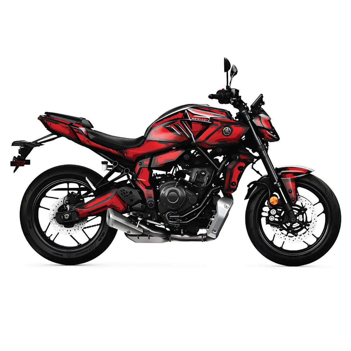 Yamaha MT07 2025 Graphic Kit Cartoon Design Motorcycle Decal Sticker ...