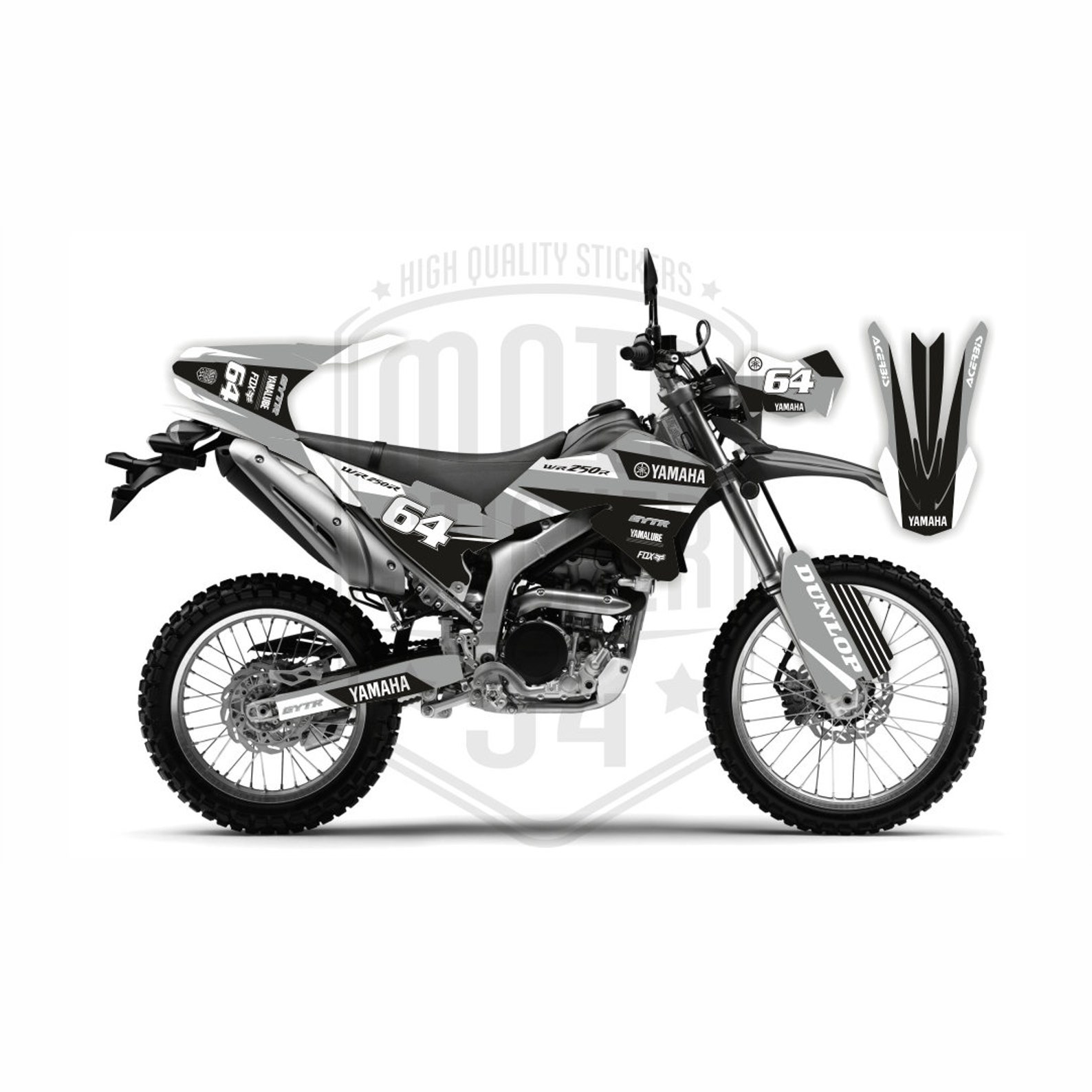 Custom Yamaha WR250R / WR250X Graphic Kit - High-quality Decals ...