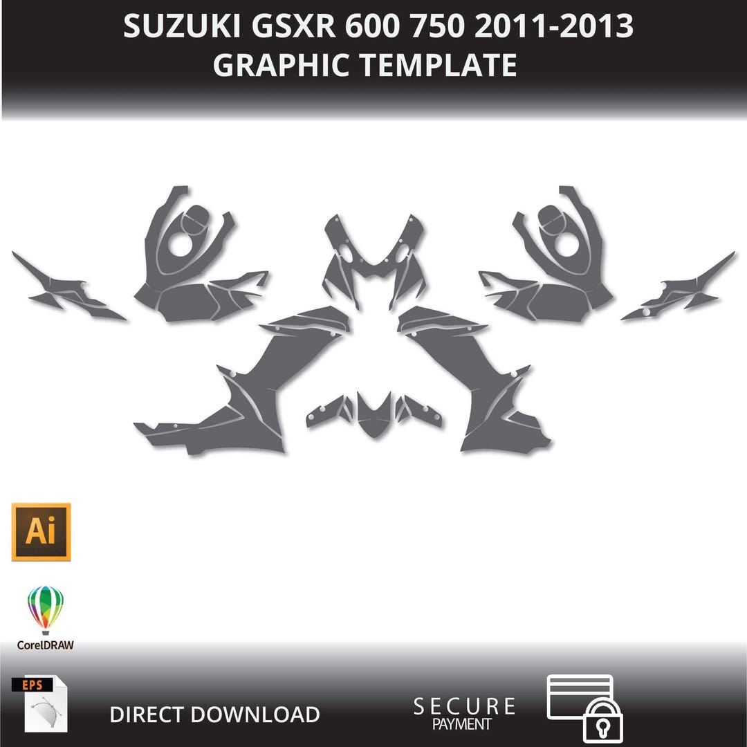 SUZUKI GSXR 600 750 2011-2013 1:1 Vector Graphic & Graphic Template - Etsy