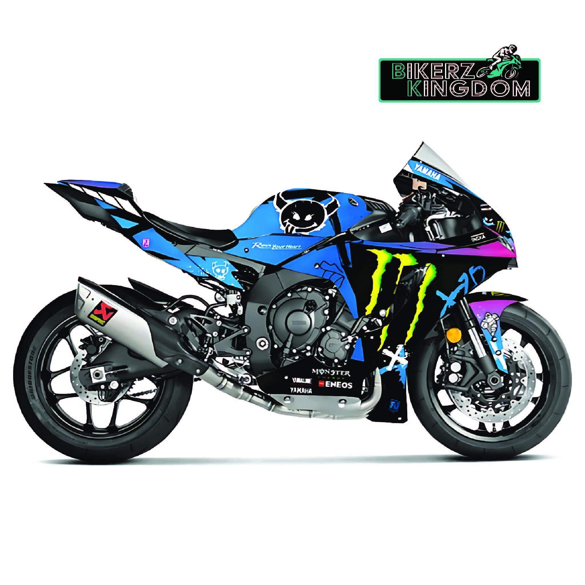 Custom Yamaha YZF R1 Monster Energy Graphic Kit 2020-2024 Graphic Kit ...