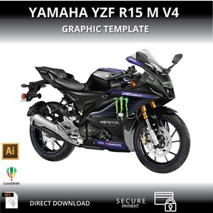 YAMAHA YZF R15 M V4 Motorcycle 1:1 Vector Graphic Template - Etsy