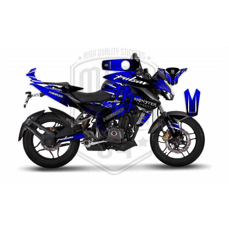 Bajaj NS 200 Motorcycle Graphic Kit, Durable & Eye-catching Decals ...
