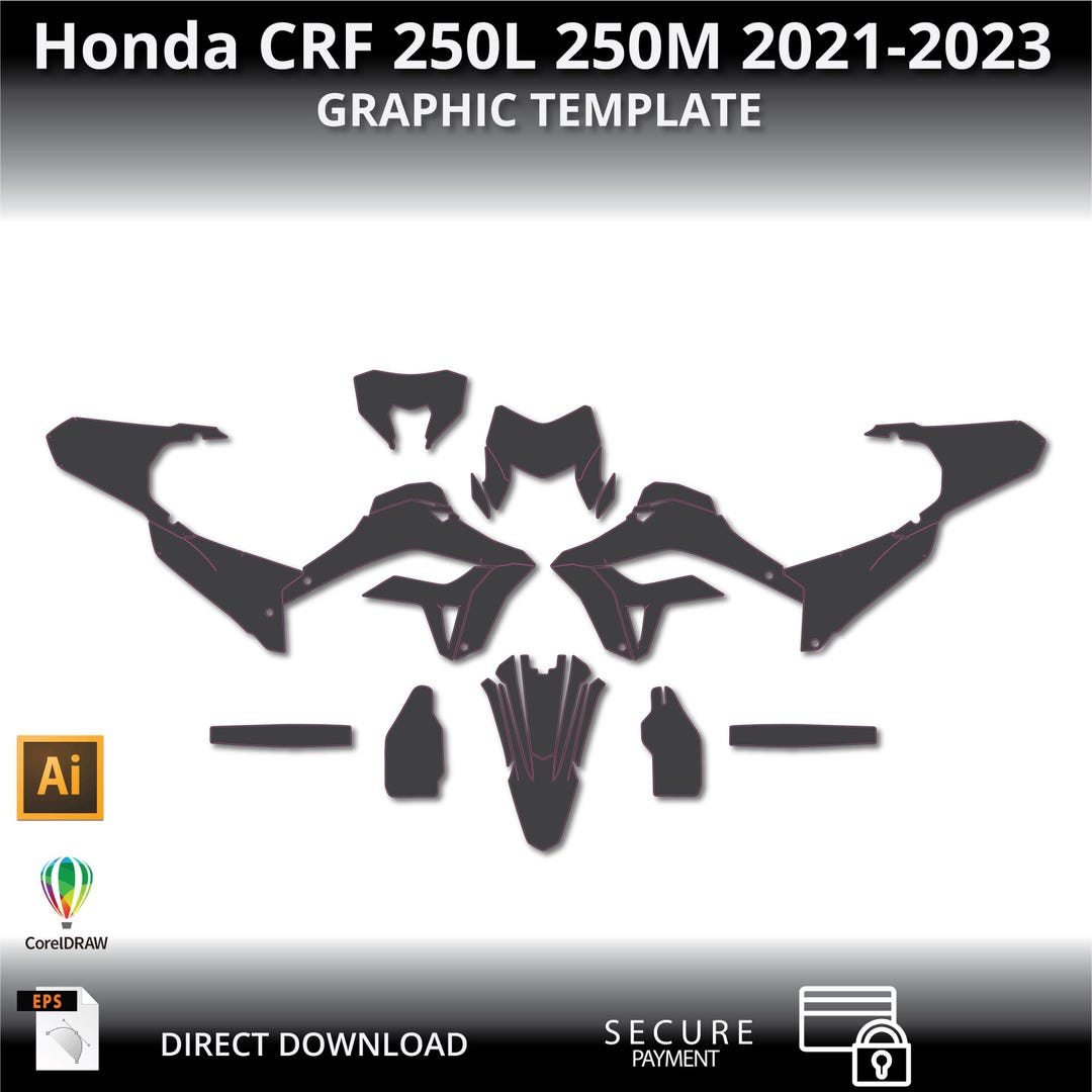 HONDA CRF 250L 250M 2021-2023 Motorcycle 1:1 Vector Graphic Template - Etsy