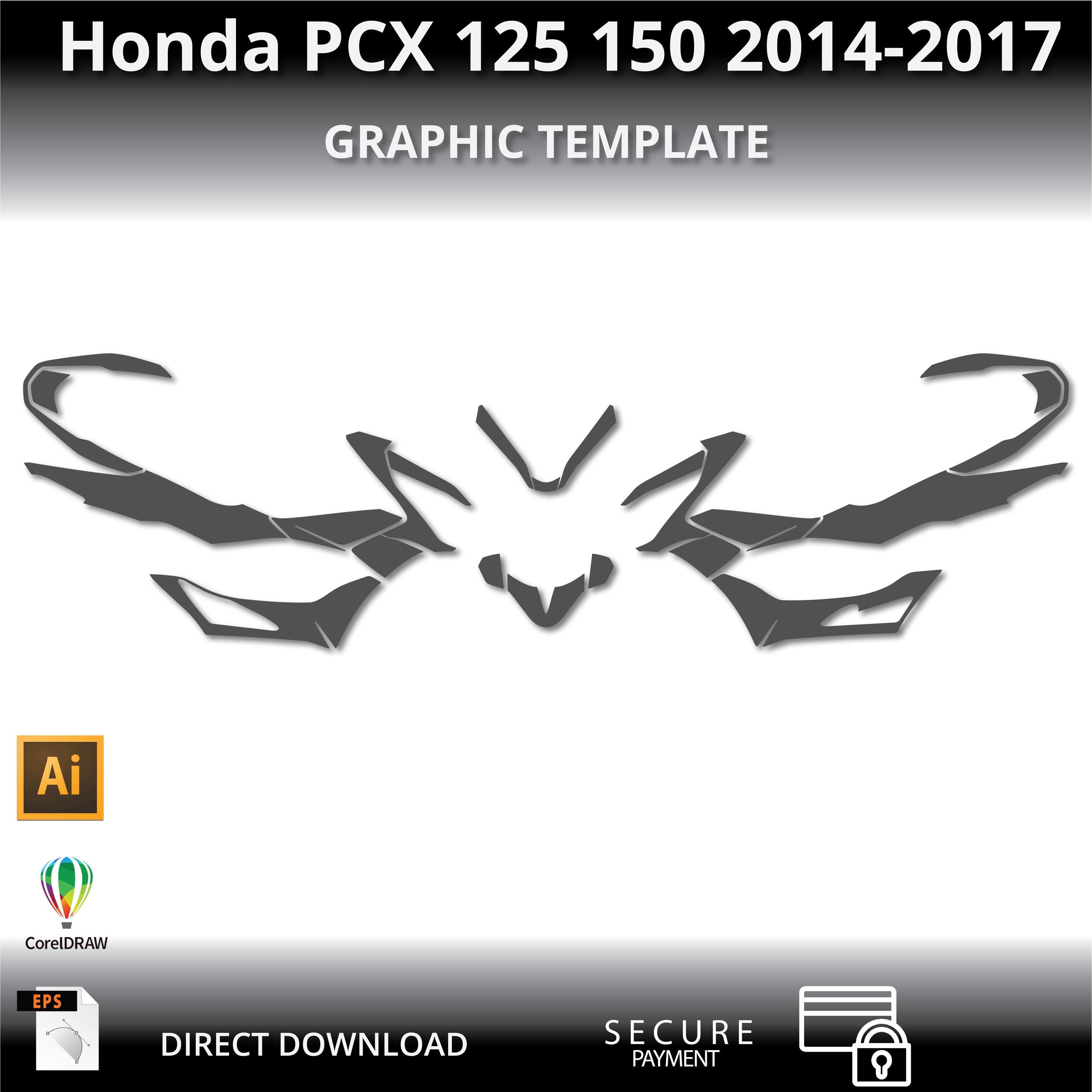 Honda PCX 125 150 2014-2017 Motorcycle 1:1 Vector Graphic Template - Etsy