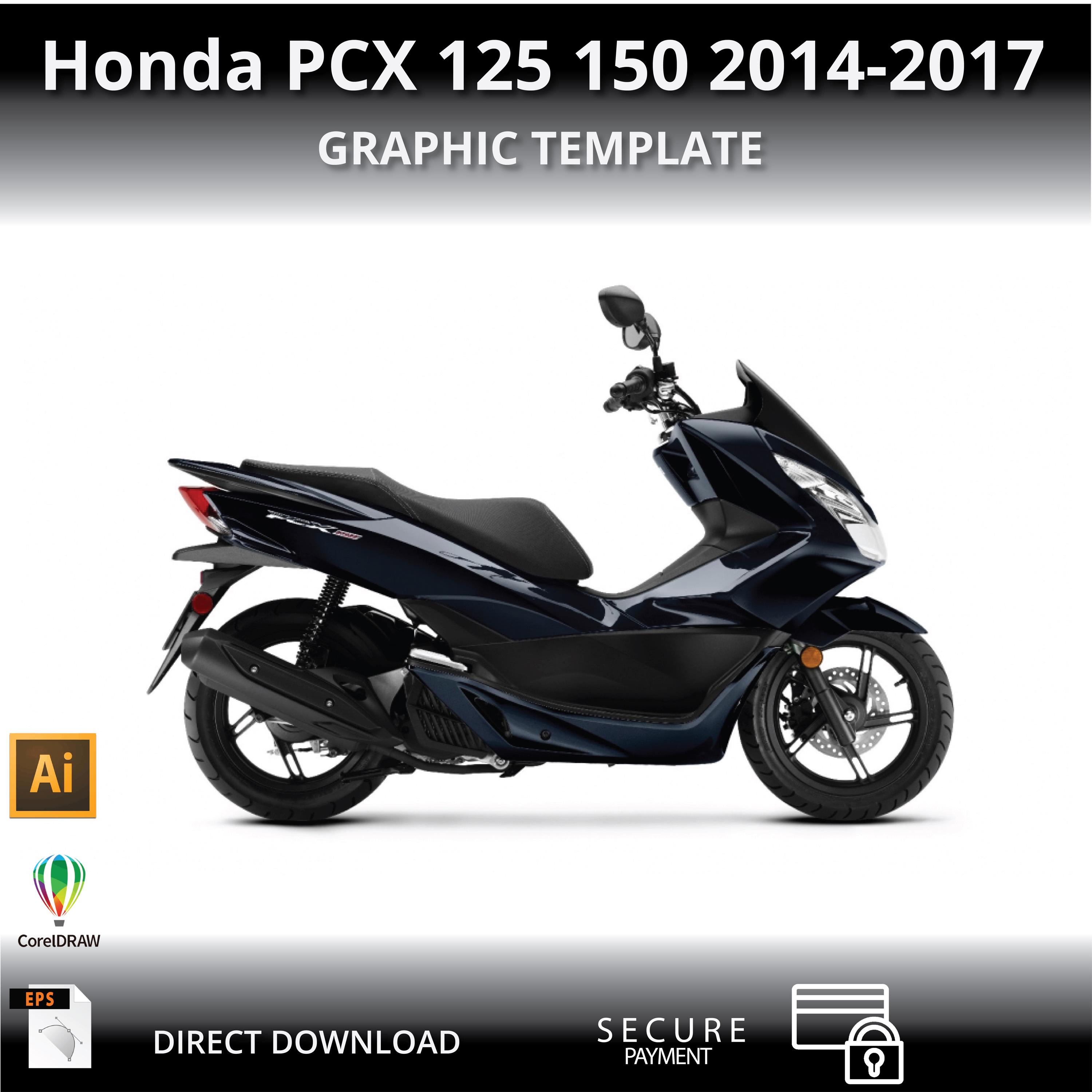 Honda PCX 125 150 2014-2017 Motorcycle 1:1 Vector Graphic Template - Etsy