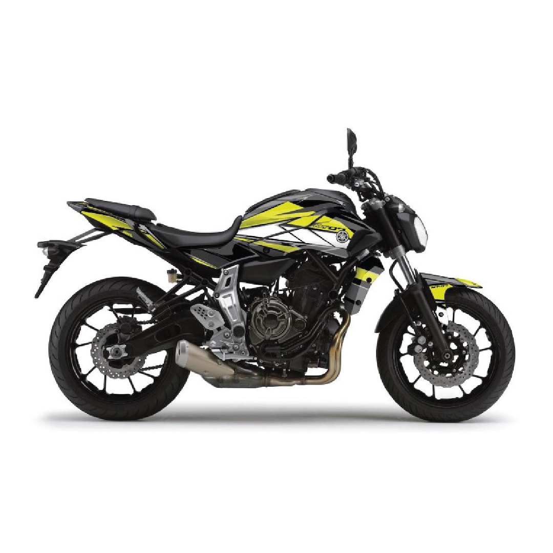 Yamaha MT07 White and Yellow Kit 2014-2024 Models Motorcycle Decal ...
