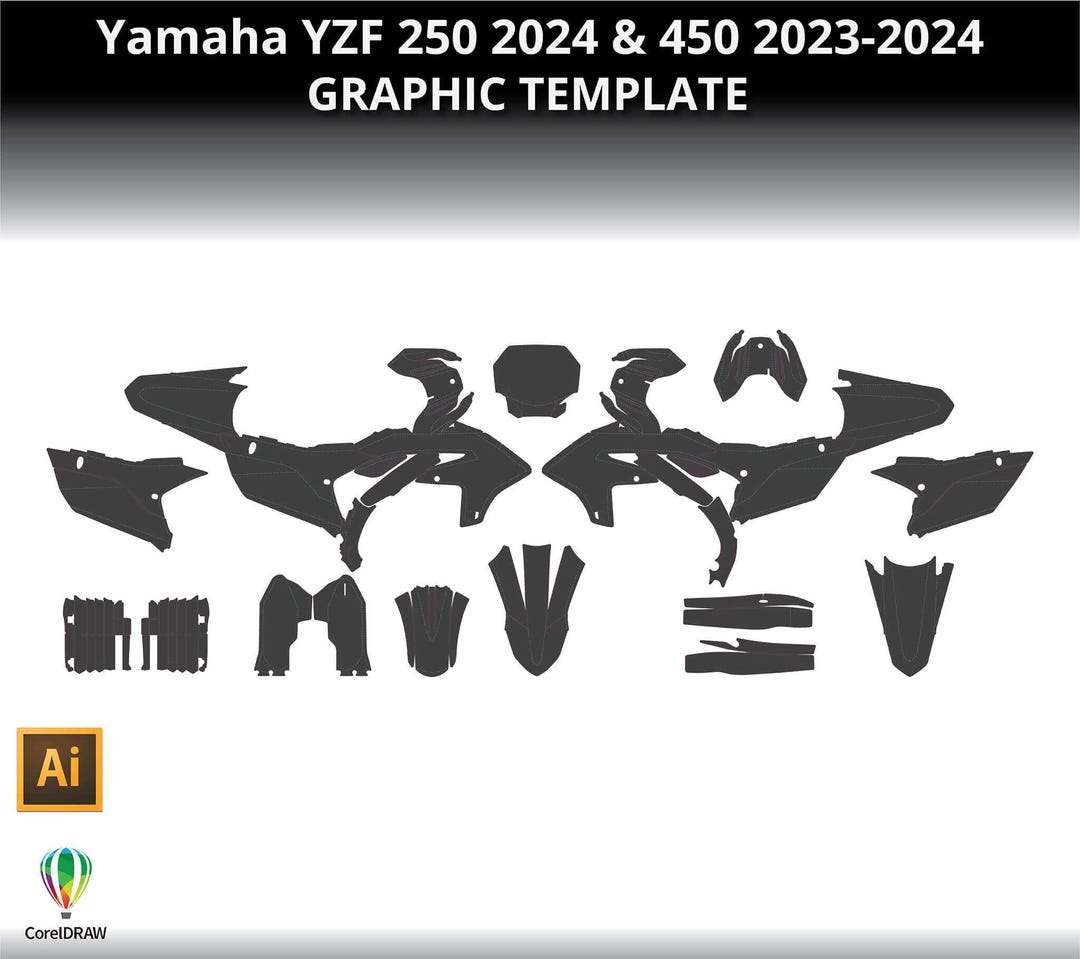 Yamaha YZF 250 2024 and 450 2023-2024 1:1 Vector Graphic & Graphic ...