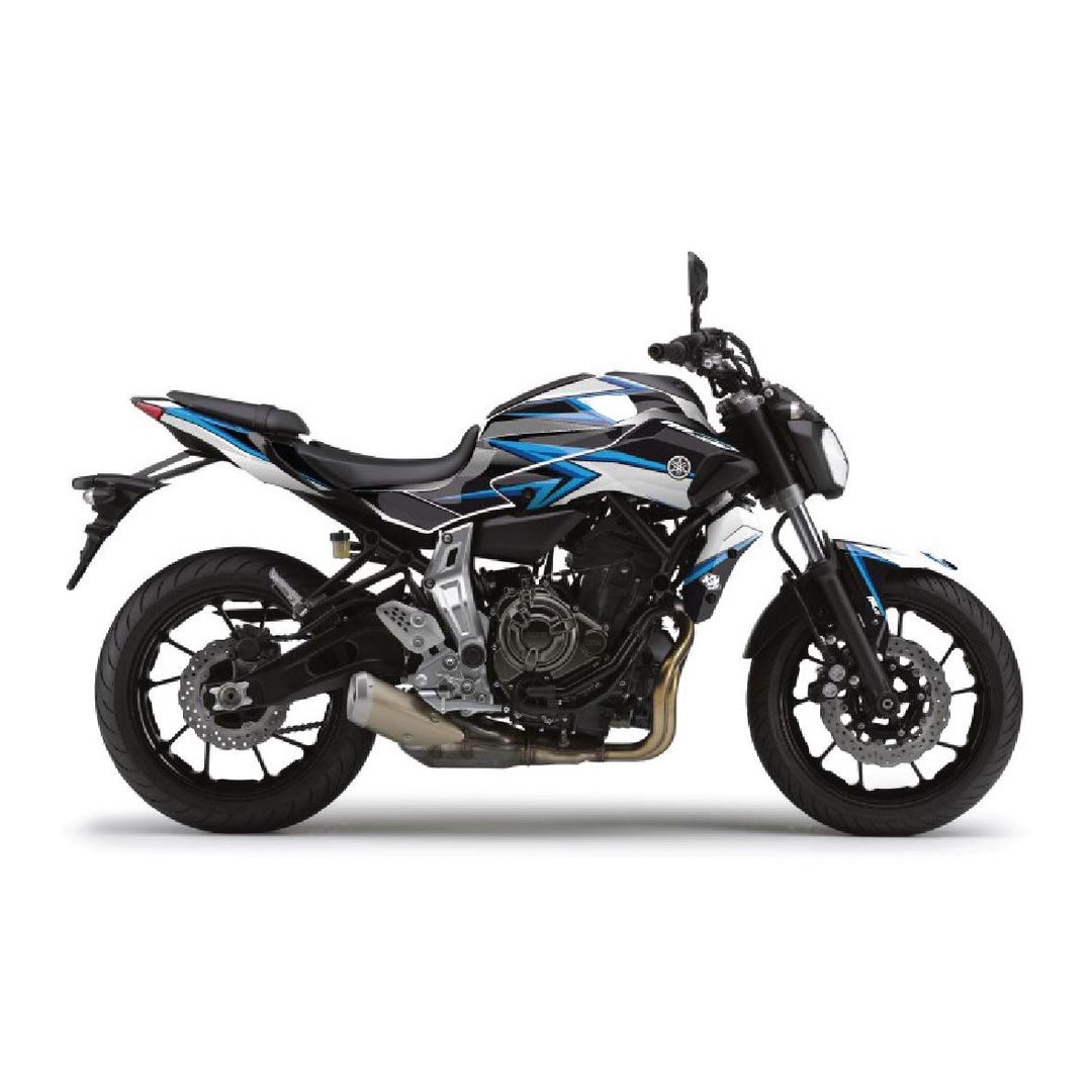 Yamaha MT07 Graphics Kit: White & Blue Vinyl Decal Set (2014-2024) - Etsy
