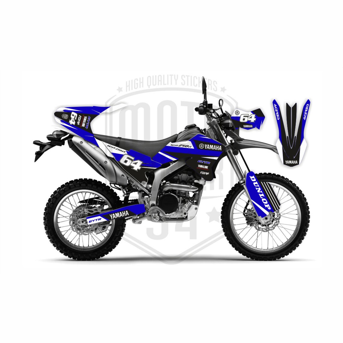 Custom Yamaha WR250R / WR250X Graphic Kit - High-quality Decals ...