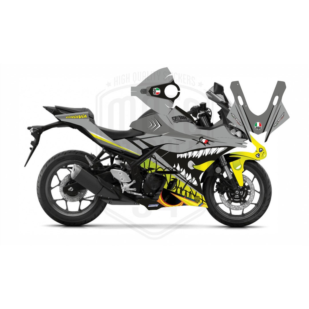 Yamaha R25 2019-2022 Rossi Shark Theme Decal Wrap Graphic Kit - Etsy