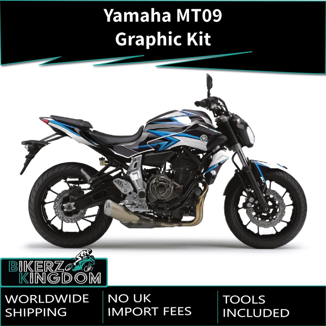 Yamaha MT07 Graphics Kit: White & Blue Vinyl Decal Set (2014-2024) - Etsy