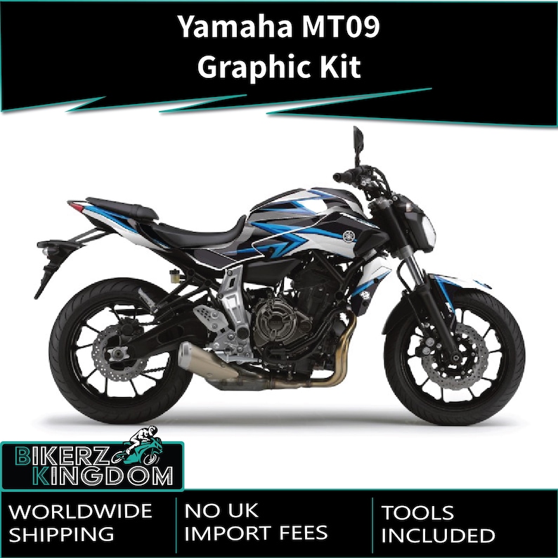 Yamaha MT07 Graphics Kit: White & Blue Vinyl Decal Set (2014-2024) - Etsy