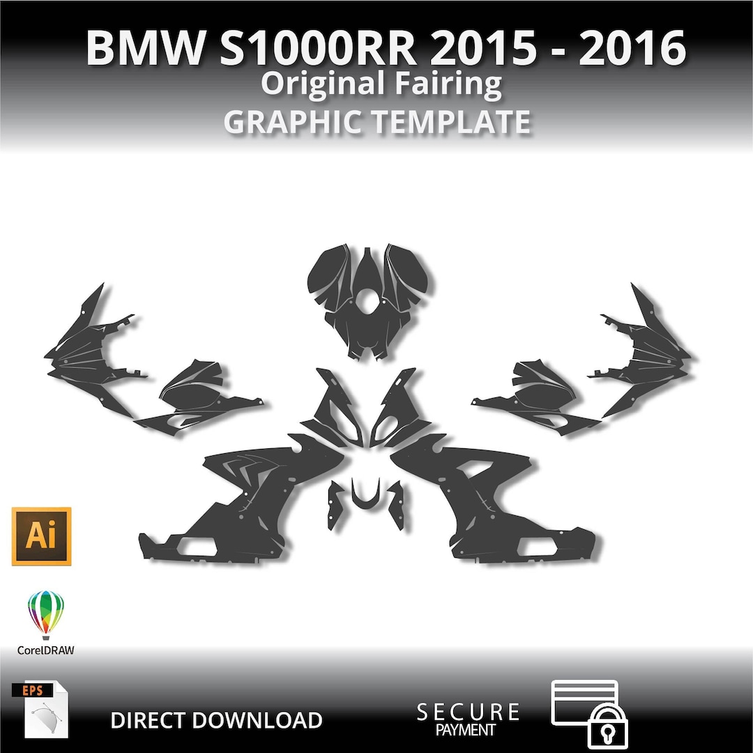 BMW S1000RR 2015-2016 Motorcycle 1:1 Vector Graphic Template - Etsy