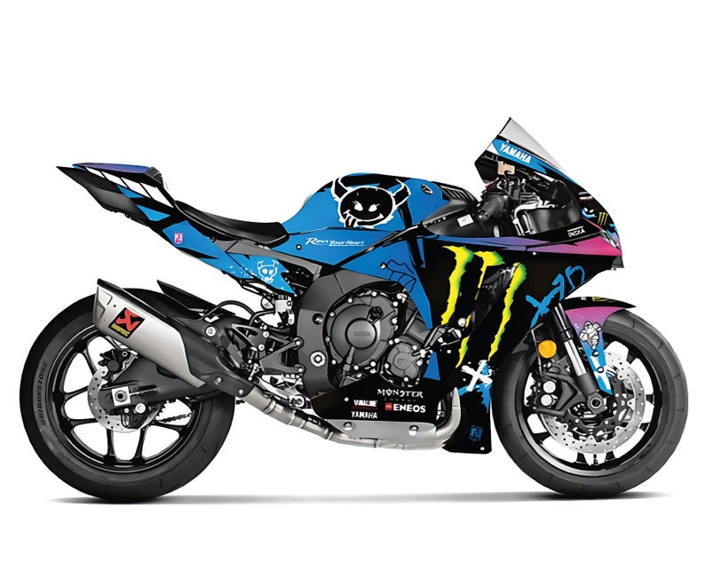 Custom Yamaha YZF R1 Monster Energy Graphic Kit 2020-2024 Graphic Kit ...