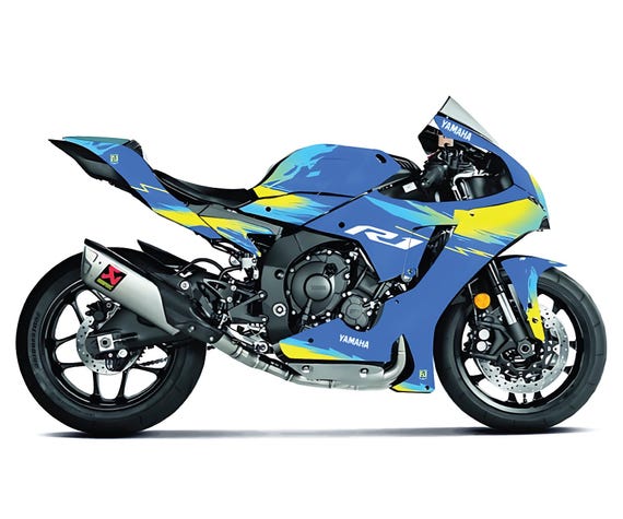 Yamaha R1 Yellow Blue