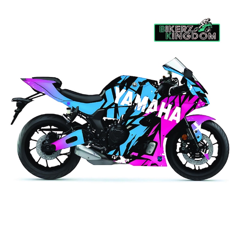 Custom Yamaha YZF R7 Funky Tiger Pink Blue Graphic Kit 2021-2024 ...