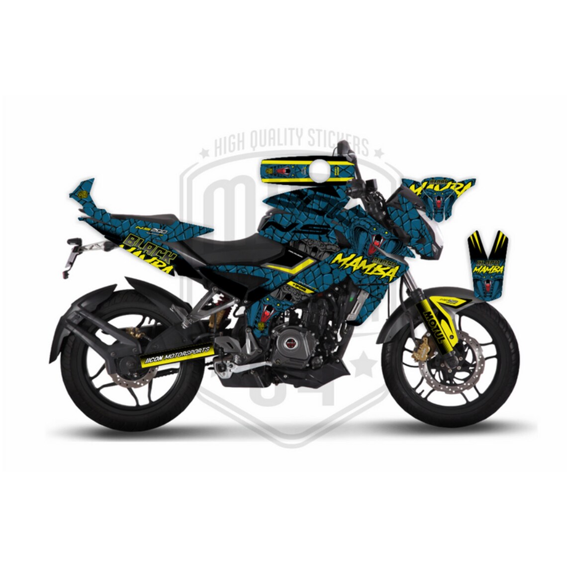 Bajaj Pulsar NS200 Black Mamba Theme Graphic Kit Decal Wrap Set - Etsy