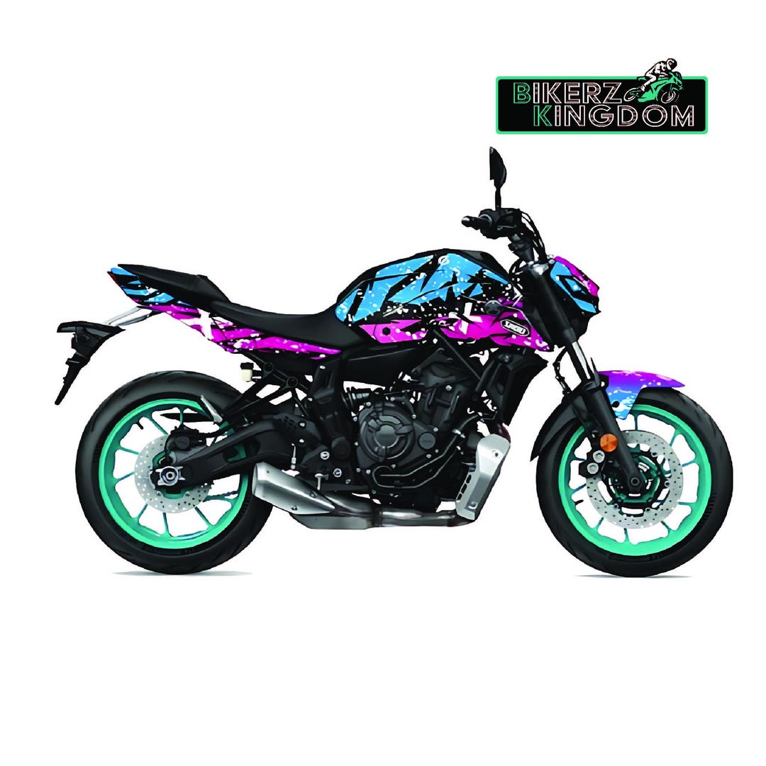 Yamaha MT07 Graphic Kit Fits 2014-2024 Models Paint Splash Pink Blue ...