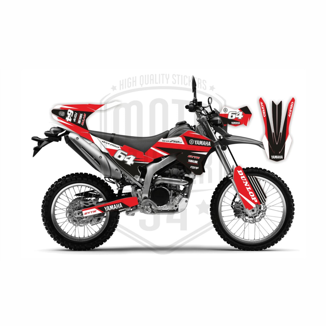 Custom Yamaha WR250R / WR250X Graphic Kit - High-quality Decals ...