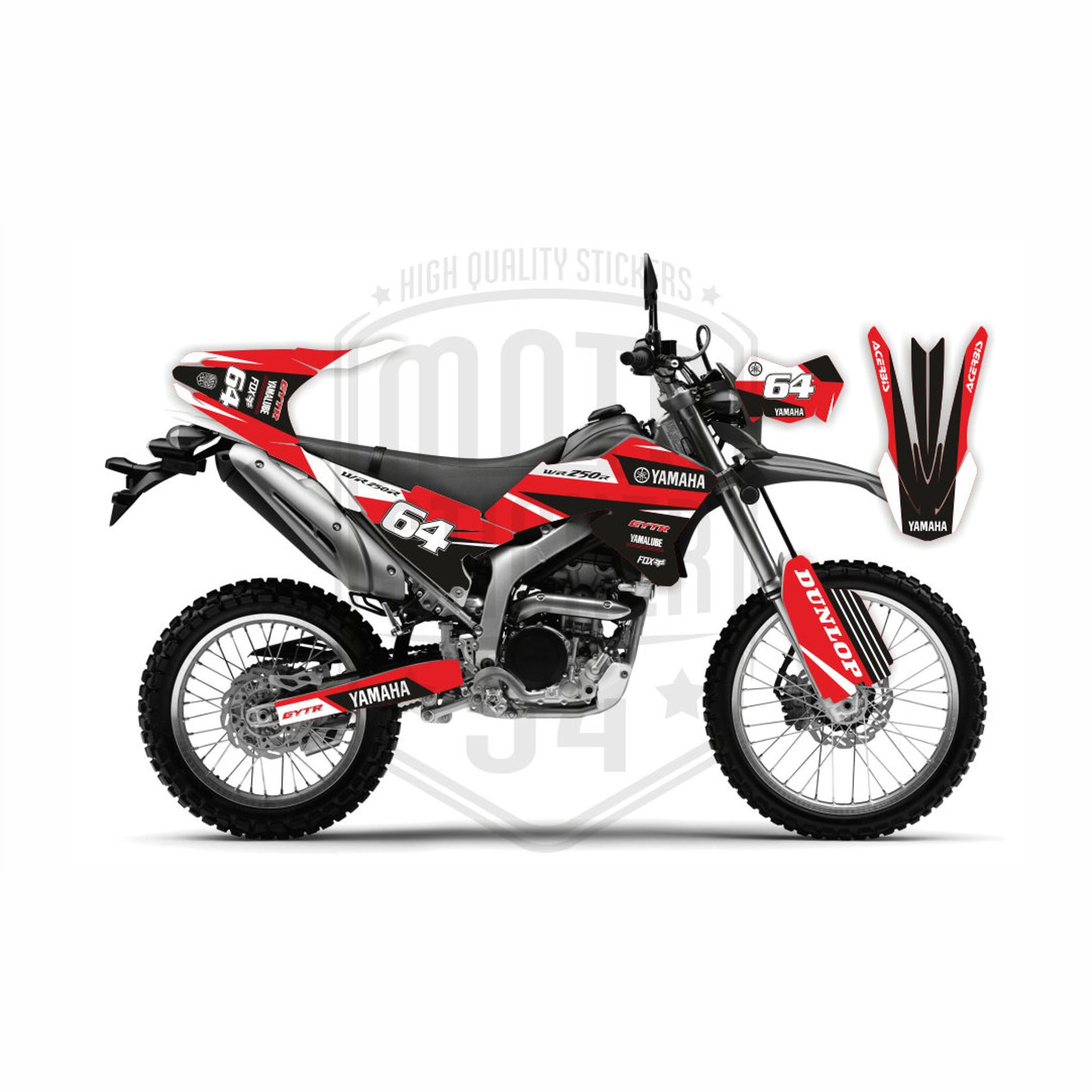Custom Yamaha WR250R / WR250X Graphic Kit - High-quality Decals ...
