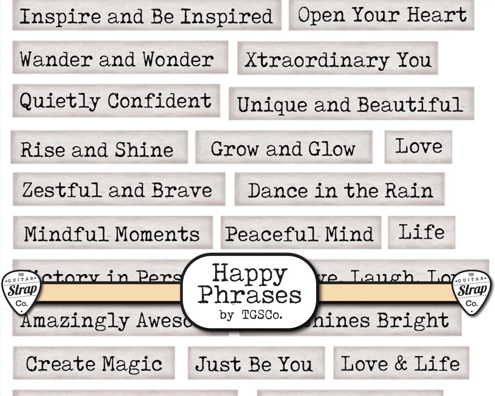 Happy Phrases, Digital Words, Embellishments for Junk Journals ...