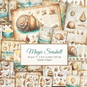Seashell Magic Nautical Vintage Junk Journal Magic Witchcraft Printable ...