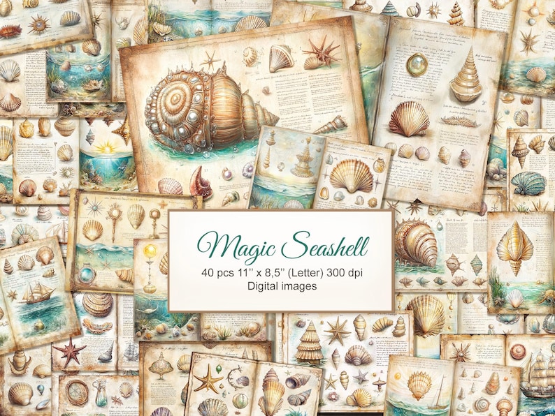 Seashell Magic Nautical Vintage Junk Journal Magic Witchcraft Printable ...