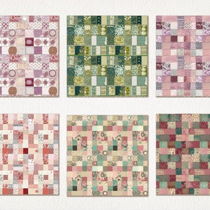 Patchwork Seamless Pattern Paper Pages. Commercial Use. Crafting ...