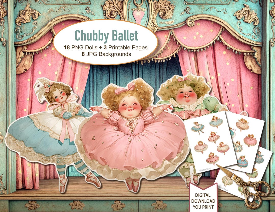 Chubby Ballerina Girls Paper Dolls, Puppet Theatre, Fussy Cuts, Junk ...