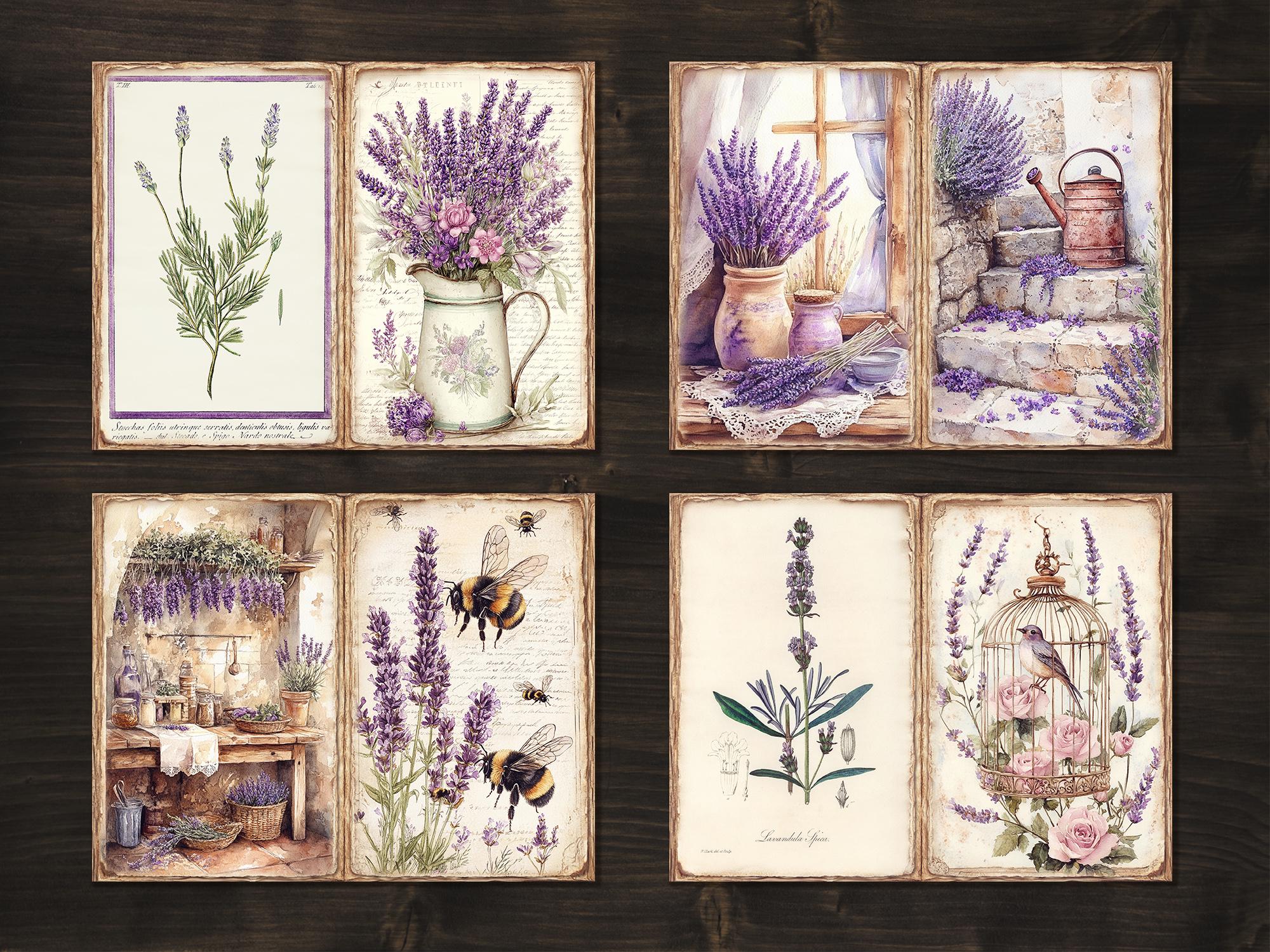 Lavender Cottage Printable Double Pages. French Provence Shabby Chic ...
