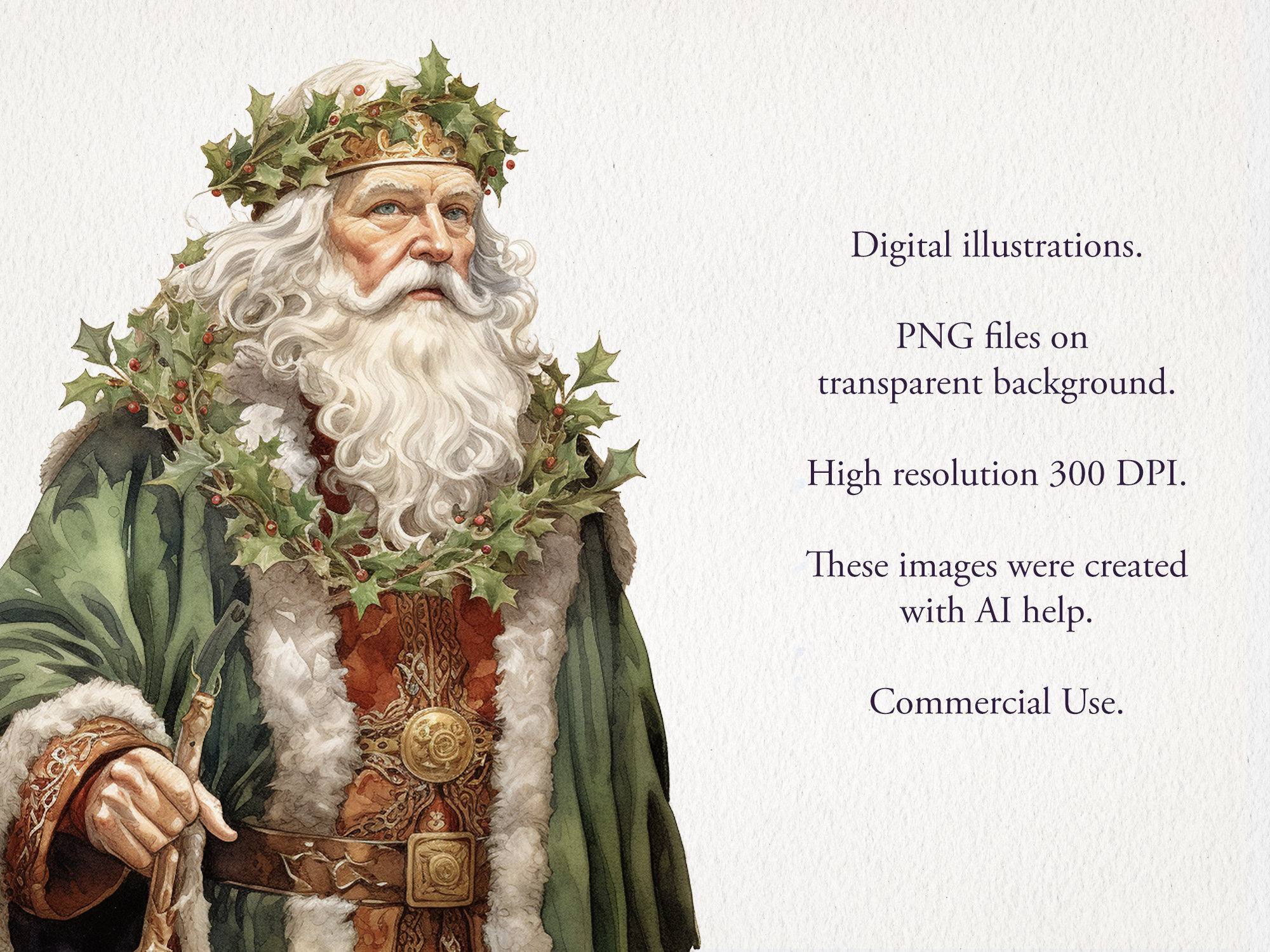 Yule Set1 Wicca Wiccan Celtic Neopagan Watercolor Clipart PNG Bundle ...