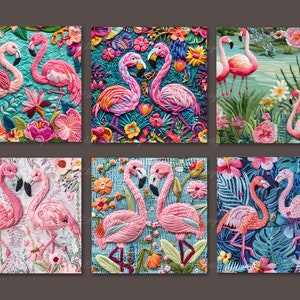Cozy Flamingo Seamless Repeat Pattern 3d Knitted Felted Texture Digital ...