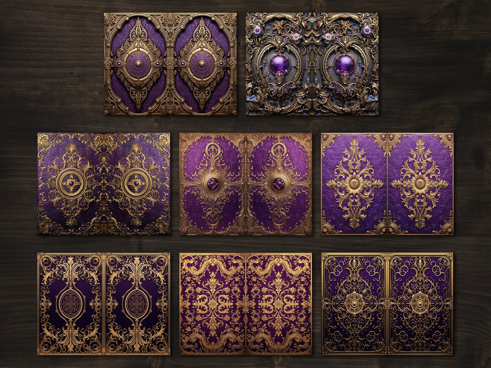 Purple Lilac Golden Junk Journal Covers. Digital Download. Printable ...