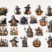 Creepy Halloween Witch Watercolor Clipart. Spooky Witchy PNG Bundle ...