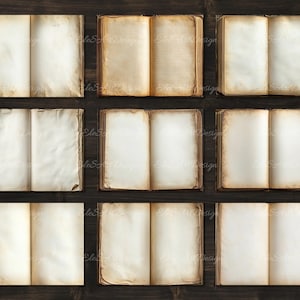 Open Empty Junk Journal Pages. Vintage Blank Papers With Frames Copy ...