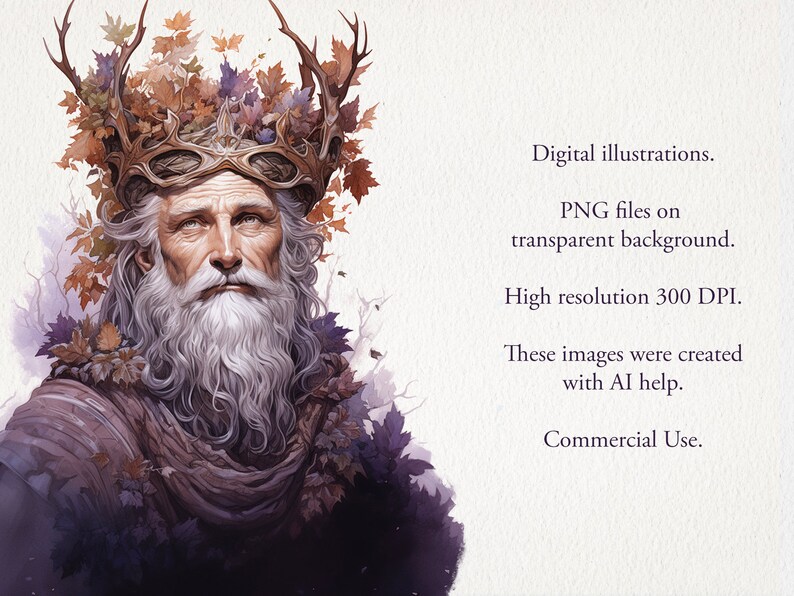 Mabon Wicca Wiccan Celtic Neopagan Watercolor Clipart. PNG Bundle. AI ...