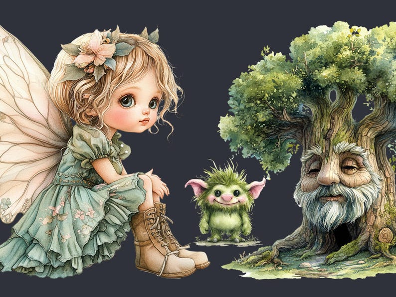 Fairy Forest Watercolor Clipart Bundle: 36 PNG (digital Download) - Etsy