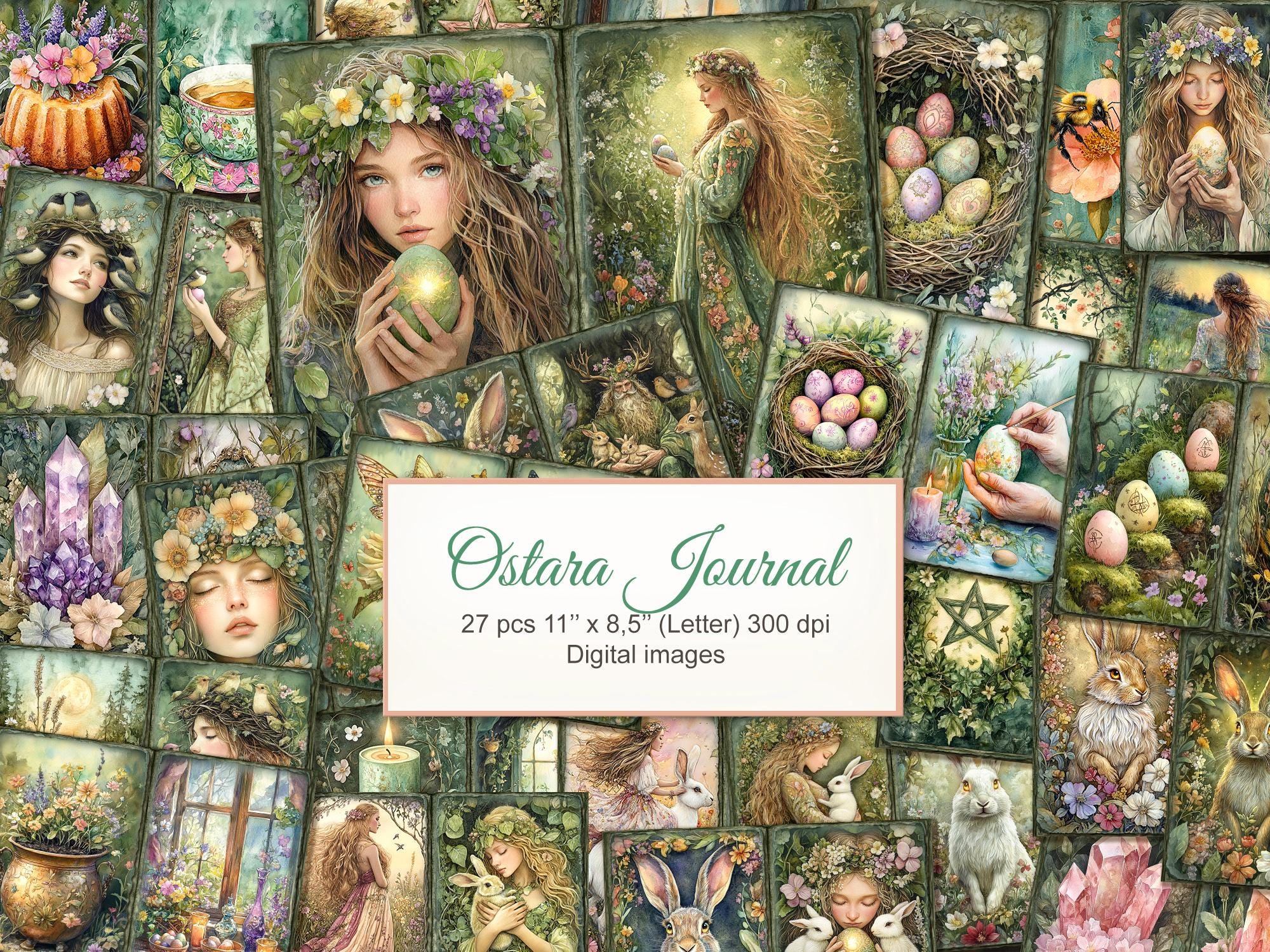 Ostara Junk Journal Printable Double Pages, Grimoire. Wicca Wiccan ...