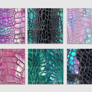 Holographic Crocodile Skin Leather Seamless Pattern Embossed Texture ...