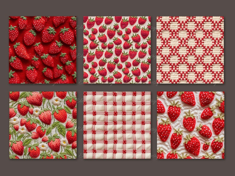 Cozy Strawberry Seamless Pattern. Knitted Felted Embroidered Texture ...