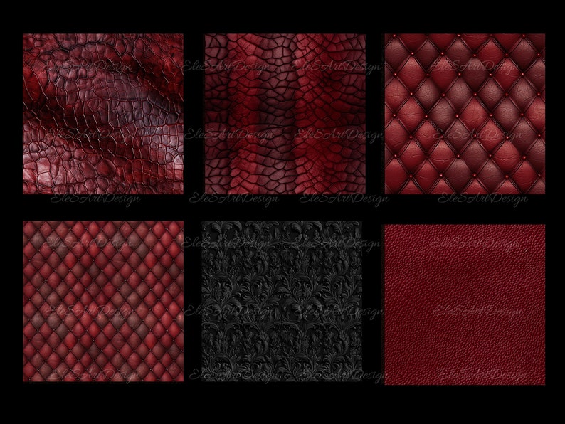 Black Red Gothic Dark Leather Seamless Pattern Embossed Texture Craft ...
